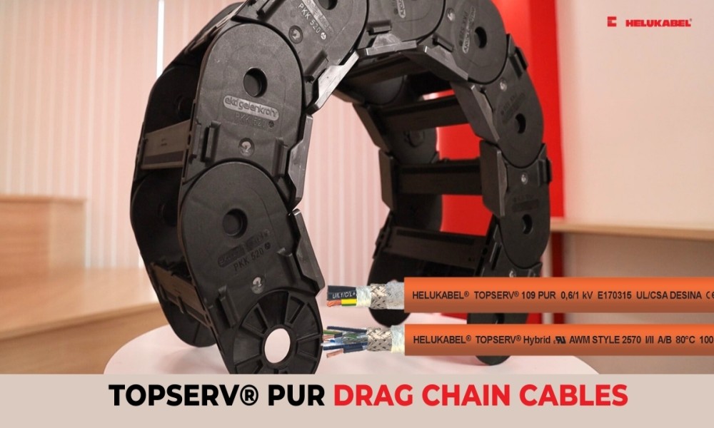 Ưu điểm nổi bật của cáp TOPSERV® PUR dành cho xích dẫn cáp